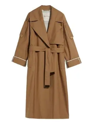 Max Mara Waterproof Twill Trench Coat - Brown