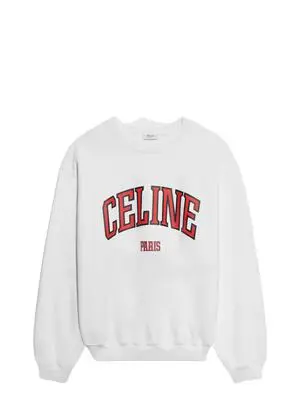 Celine Sweatshirt In Cotton Fleece - White/red/black