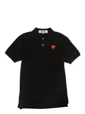 Play Comme Des Garcon Logo Polo Shirt - Black
