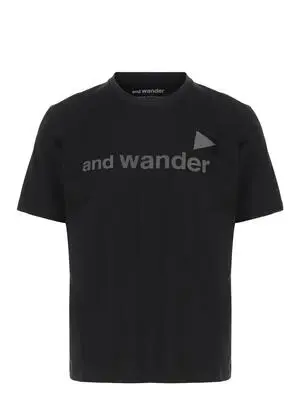 AND WANDER Logo Print T-shirt - Black