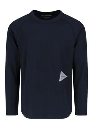 AND WANDER Logo Detail Long-sleeved T-shirt - Black