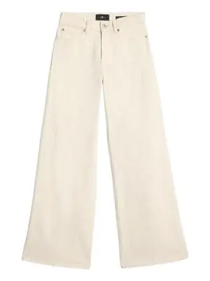 7 For All Mankind High-waisted Wide-leg Jeans - White