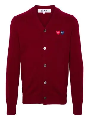PLAY COMME DES GARCON Heart-patch Wool Cardigan