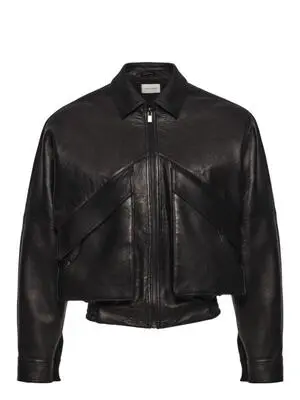 MAGDA BUTRYM Magda Butrym Classic Collar Leather Bomber Jacket
