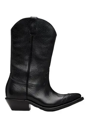 Our Legacy Consultant Pointed-toe Leather Boots - Deep Black