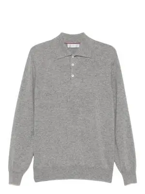 Brunello Cucinelli Long-sleeve Polo Shirt - Gray