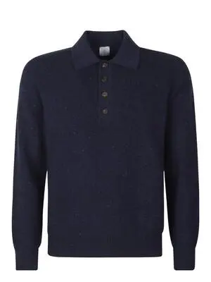 Eleventy Long-sleeved Polo Shirt - Black