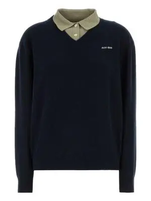 Miu Miu Long-sleeved Knitwear - Black