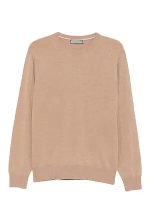 Canali Crew-neck Long-sleeve Sweater - Nude