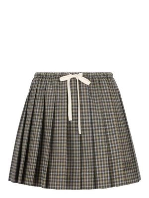 Miu Miu Drawstring Midi Skirt With Pleats - Black