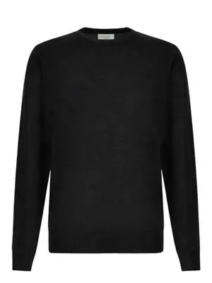 Canali Crew-neck Wool Sweater - Black