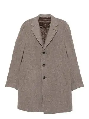 Canali Single-breasted Notched-lapels Wool Coat - Gray