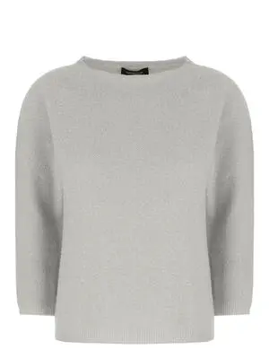 Fabiana Filippi Lurex Boat-neck Knitted Jumper - Gray