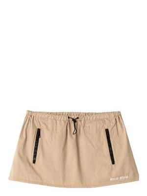 Miu Miu Washed Gabardine Mini Skirt - No