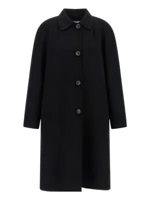 Prada Single-breasted Long Coat - Black