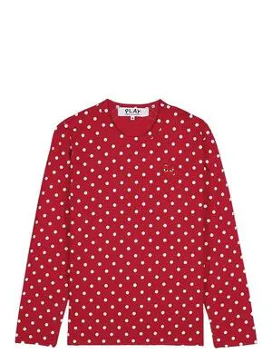Comme Des Garçons Polka Dot Long-sleeved T-shirt - Red