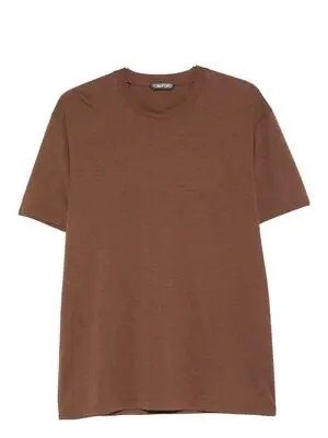 TOM FORD Crew-neck Short-sleeve T-shirt - Brown