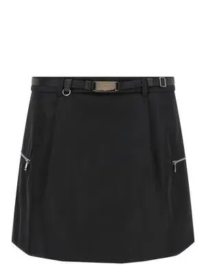 Prada Belt Loop Midi Skirt - Black