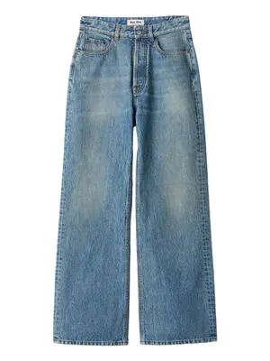 Miu Miu Five-pocket Washed Denim Jeans - Blue