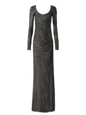 Etro Chenille Jacquard Long Dress - Black
