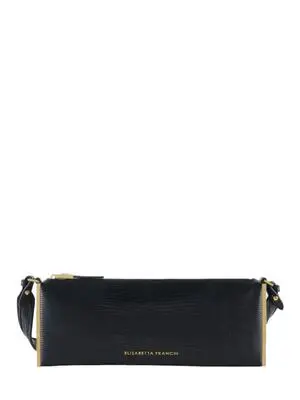 Elisabetta Franchi Over-the-shoulder Bag With Lizard Print - Black