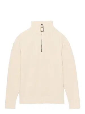 J.W.ANDERSON Mens Half Zip Jumper In Ivory