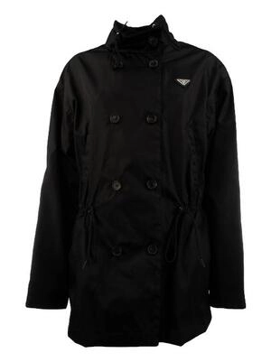Prada Re-nylon Rain Jacket With Triangle Logo - Black