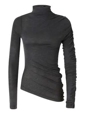 Pinko Ruched Asymmetric Top - Black