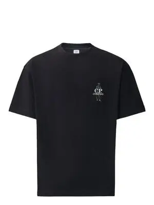 C.P. COMPANY Logo-embroidered T-shirt - Black