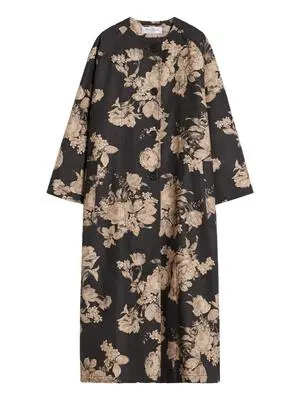 Max Mara Floral Pattern Coat - Black