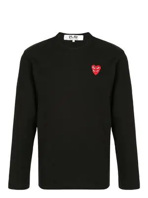 Play Comme Des Garcon Embroidered Logo T-shirt - Black