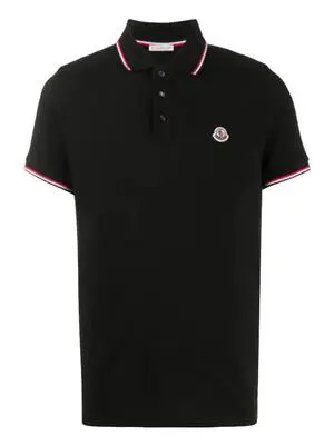Moncler Logo Patch Polo Shirt - Black