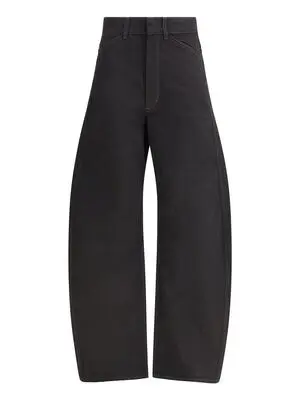 LEMAIRE High-waisted Barrel Leg Trousers - Black