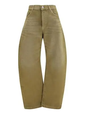 Attico Wide-leg Jeans With Back Belt - Brown