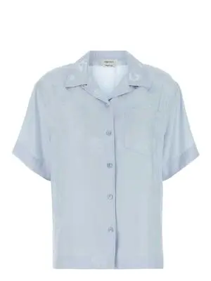 Alexander McQueen Pastel Light Satin Shirt - Blue
