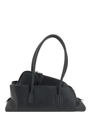 Attico La Passeggiata Small Leather Shoulder Bag - Black