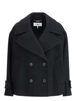 Chloé Oversize Short Coat - Black