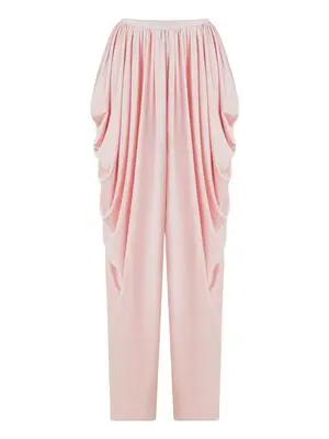 NOCTURNE Nocturne Blush Draped Harem Trousers