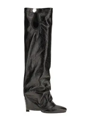 Attico Knee-high Stiletto Boots - Black