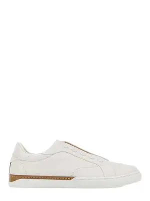 Fendi FENDI Chalk Leather Slip-On Sneakers White