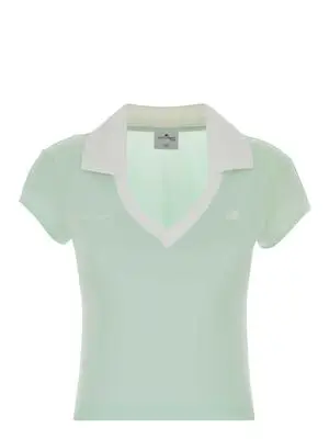 COURREGES Mint Polyester Polo Shirt - Green