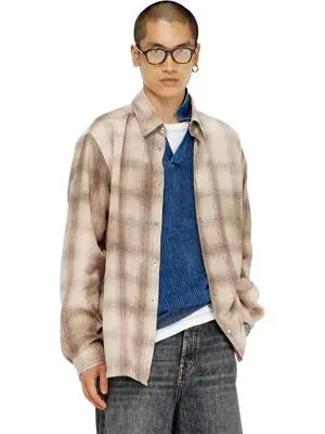 DIESEL® Check Shirt In Fluid Fabric - Brown