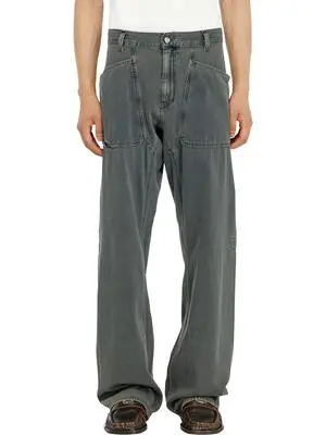 DIESEL® D-zeta Relaxed Fit Jeans With Maxi Utility Pockets - Grey