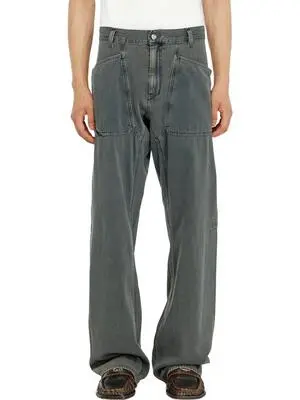 DIESEL® D-zeta Relaxed Fit Jeans With Maxi Utility Pockets - Grey