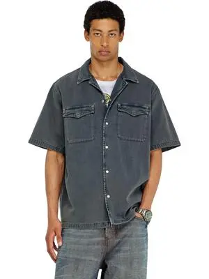 DIESEL® Bowling Shirt In Coloured Denim - Grey