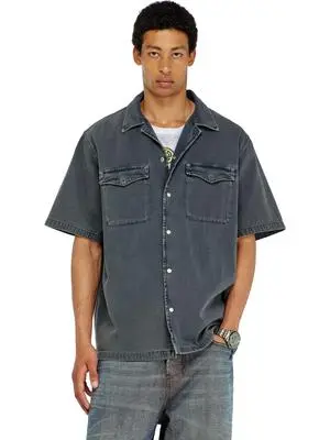 DIESEL® Bowling Shirt In Coloured Denim - Grey