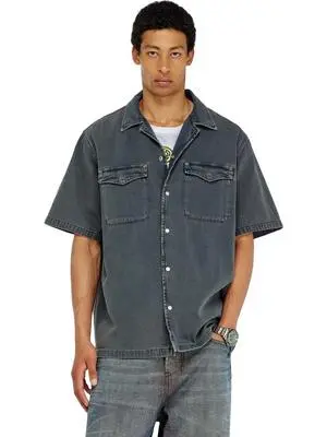 DIESEL® Bowling Shirt In Coloured Denim - Grey