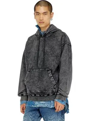 DIESEL® Treated Denim-effect Hoodie - Grey