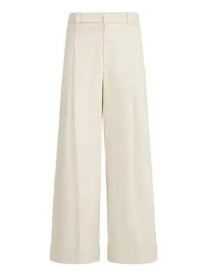 Brunello Cucinelli Cotton Denim Cuffed Trousers - Beige