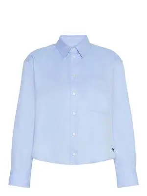 Max Mara Cotton Cropped Shirt - Turquoise